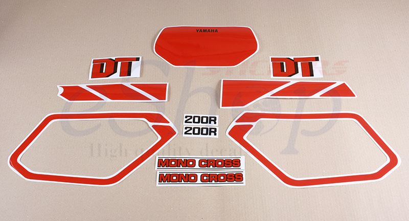 Yamaha DT 200 R 1988 1990 White bike set | Eshop Stickers