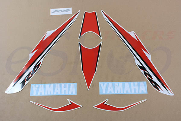 YZF R6 2007 White Red σετ | Eshop Stickers
